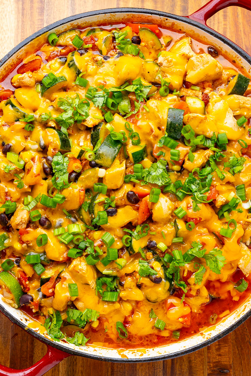 Mexican Style Frying Pan Hen and Zucchini