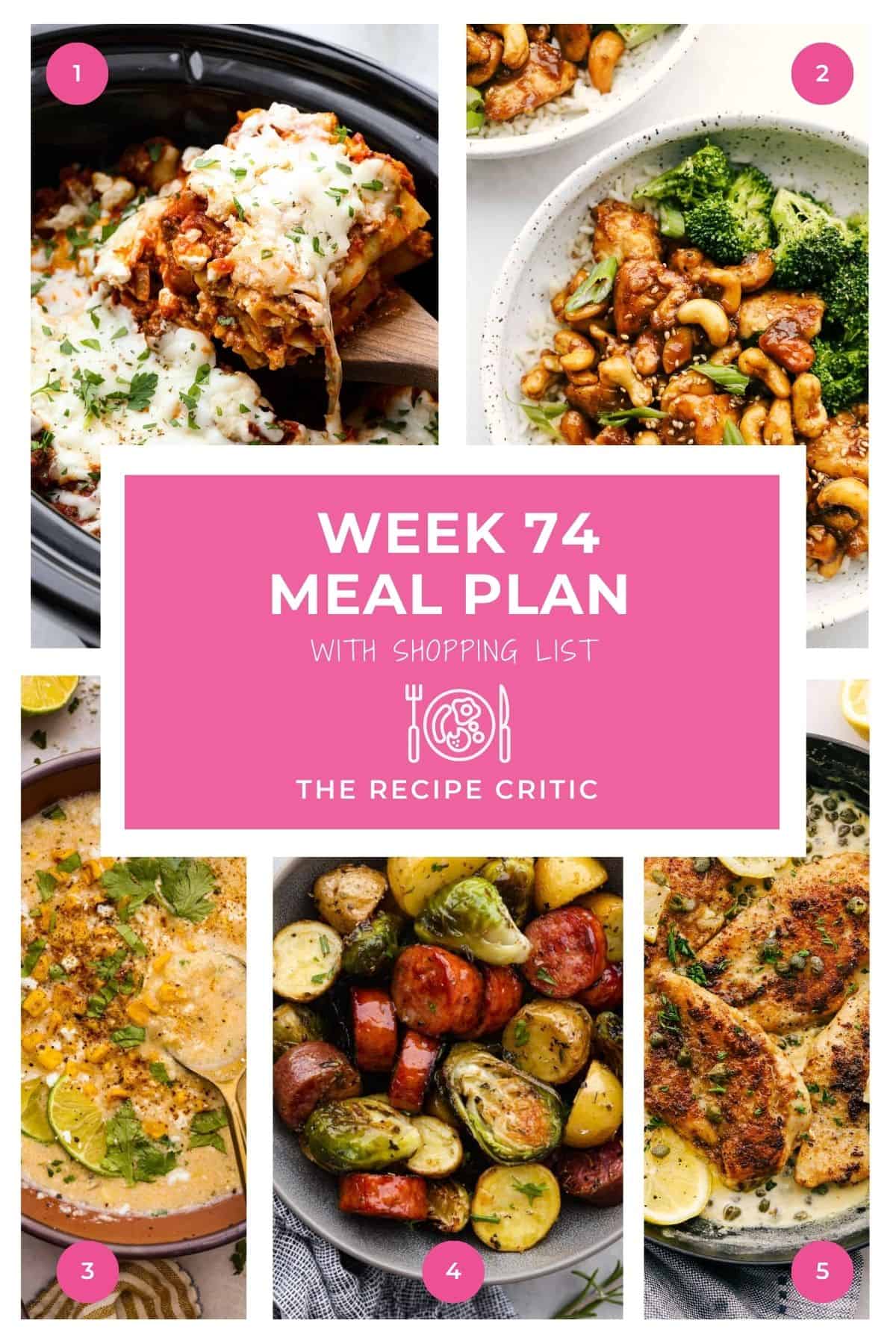 Weekly Meal Plan # 74.